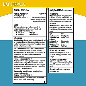 Nature's Way Umcka ColdCare Day + Night, Soothing Hot Drink Mixes, Lemon & Honey Flavors, 12 Packets