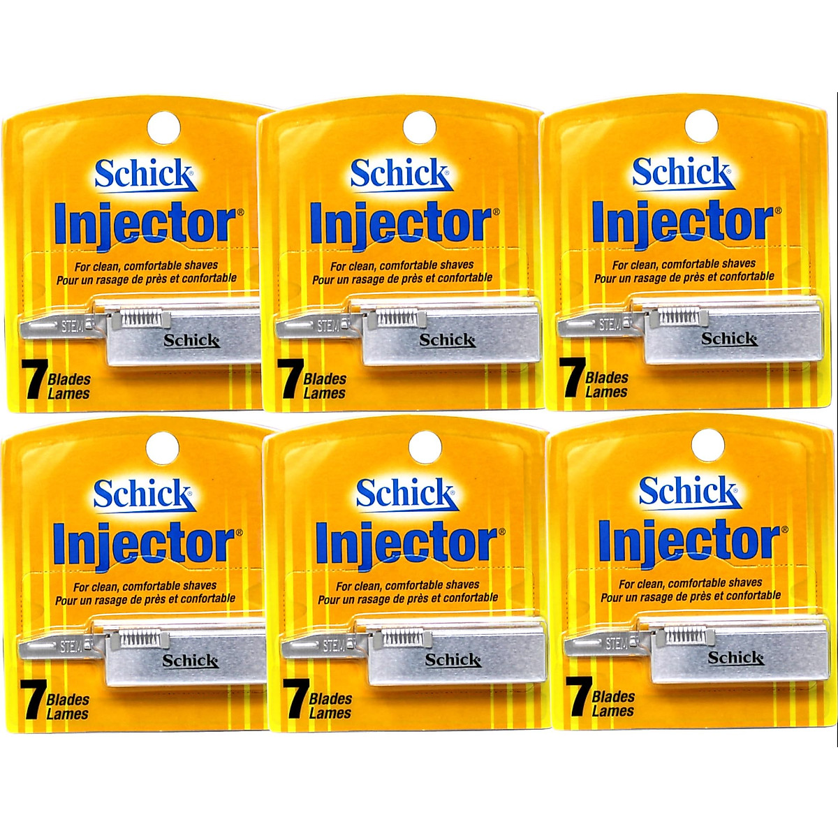 Schick Injector Razor Blade Refills, For Clean, Comfortable Shaves, 7 Ct (Pack of 6)