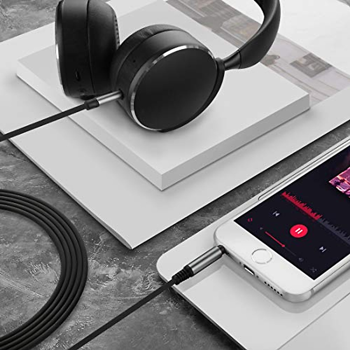 GEEKRIA Audio Cable Compatible with AKG Y500, Y50, Y40, N60NC, N700NC, N60, Y50BT, Y45BT, N700NC M2, N90Q Cable, 2.5mm Aux Replacement Stereo Cord (4 ft / 1.2 m)