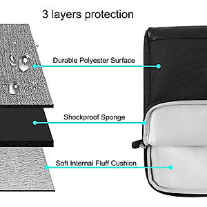 MOSISO Laptop Shoulder Bag Compatible with MacBook Pro 16 2023-2019 M2 A2780 M1 A2485 A2141,15-15.6 inch Notebook, Polyester Sleeve with Front Button Pocket&Fix Handle&PU Leather Bottom&Belt, Black