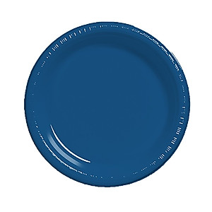 Creative Converting Touch of Color 20 Count Plastic Lunch Plates, Navy