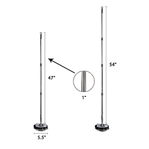 MEIBEI Hot Tub Scrub Brush with Long Handle -54", Stiff Bristles Grout Brush, Perfect for Cleaning Bathtub/Spa/Pond and Small Above Ground Pool