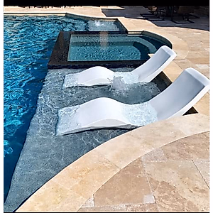 Aqua Outdoors - in-Pool Chaise Lounger - Inside Pool & Sun Shelf Lounge Chair - Designed for Water Depths Up to 9” - Compatible with All Pool Types - Poolside & Sun Deck Tanning - Classic White