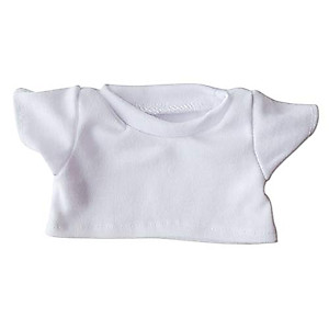 White T-Shirt Clothing Fits 8"-10" Most Webkinz, Shining Star and 8"-10" Make Your Own Stuffed Animals and Build-a-Bear