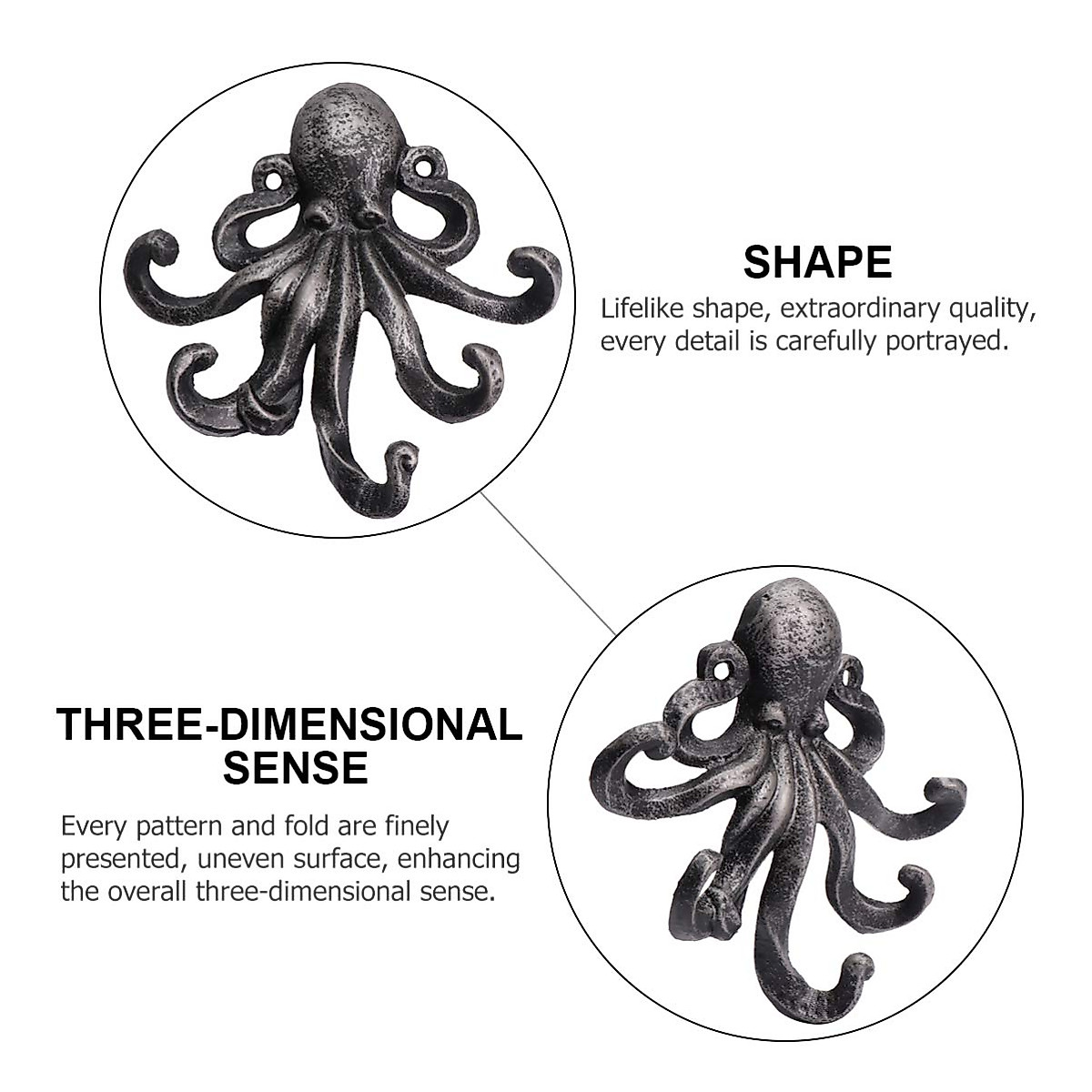 Ciieeo Octopus Bathroom Octopus Coat Hanger Closet Clothes Hooks Fish Towel Rack Key Hanger Cast Octopus Towel Robe Hooks Adhesive Animal Wall Hook Octopus Hook Ocean Wall Hanging