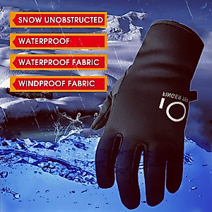 Warm Winter Gloves Men Women Touch Screen Waterproof, Lightweight Running Gloves Thick Thermal Grip Outdoor Sports Cycling Driving(Black, X-Large)