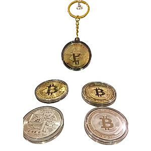 Bitcoin and bitcoin cash gold and silver crypto 4 coin deal, including a keychain for your favorite,Gold, Silver,One Size Fits All