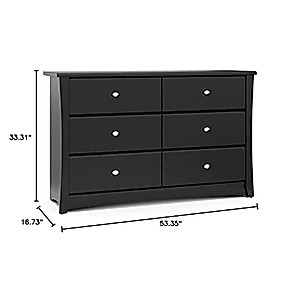 STORKCRAFT Crescent Dresser, 33.5x53.4x16.8 Inch (Pack of 1), Black