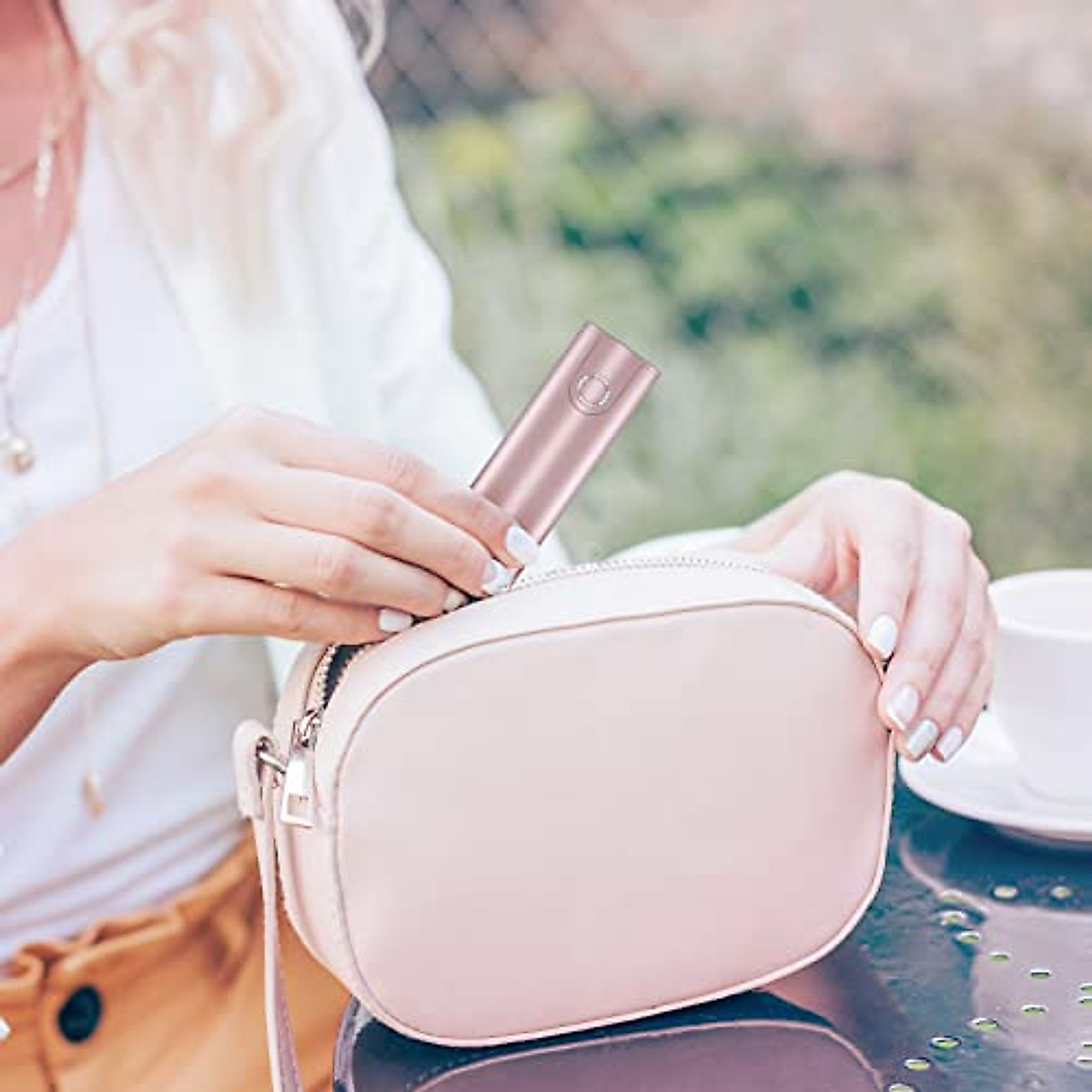 EnergyQC Fast Charging Portable Charger 5000mAh,External Battery Power Bank with USB-C Input(Recharge Only), Battery Pack Compatible with iPhone,Samsung Galaxy,Airpods and More-Rose Gold