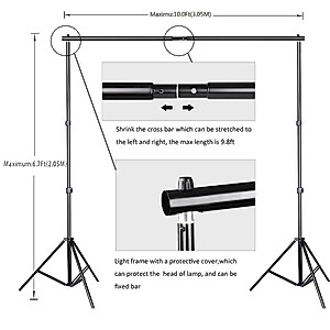 SLOW DOLPHIN Photo Background Support System with Backdrop Stand Kit, 100% Pure Muslin 6.5 Ft x 10 Ft Chromakey Green Screen Backdrop,Clamp, Carry Bag for Photography Video Studio
