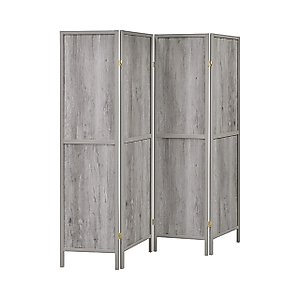Coaster Furniture Folding Screen Grey Driftwood 4-Panel 961415