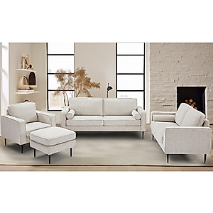 YSJZYBF 78" Sofa 3-Seater Sofa Couch Modern Sofa Couch for Living Room Apartment Lounge, White Chenille