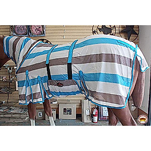 HILASON 75 Inches Horse Fly Sheet Ultra Violet Rays Protect Mesh Bug Mosquito Summer Spring | Fly Sheet | Horse Turnout Sheet | Fly Sheet for Horses | Bug and Mosquito Protection | Fly Sheet for Horse