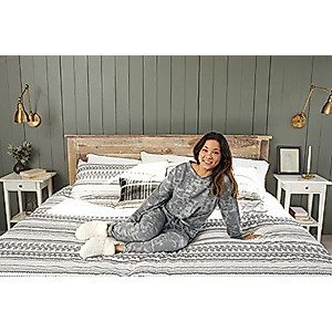 Dearfoams womens Chelsea faux sherpa Bootie Slipper, Elderberry, Large US