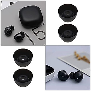 4 Pairs Silicone Anti-Slip Eartips Compatible with Samsung Galaxy Buds 2019 & 4 Pairs Earhooks Compatible with Samsung Galaxy Buds+ R175/R170 Black