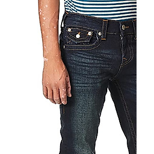 True Religion Men's Ricky Low Rise Relaxed Fit Straight Leg Jean with Back Flap Pockets, Last Call, 38W X 34L