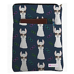 Nerdy Llama Book Sleeve - Book Cover for Hardcover and Paperback - Book Lover Gift - Notebooks and Pens Not Included