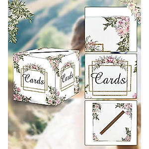 SietDESEO Wedding Card Box Wedding Favors Post Box Floral Money Box Card Box Holder for Wedding Birthday Party Baby Shower Bridal Shower Table Centerpiece Decoration