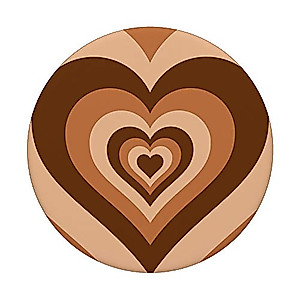 Love Heart Coffee Latte Brown Pattern Valentines Cutesy Gift PopSockets PopGrip: Swappable Grip for Phones & Tablets