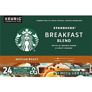 Starbucks Breakfast Blend Coffee K-Cups,24 K-Cups count,(0.44 OZ each)