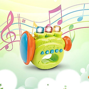 Portable First Trumpet - Battery-Operated Music Toy with Features for Learning and Entertainment for Your Baby and Toddler. Great Stocking Stuffer