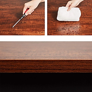 Decoholic Computer Desk 47 Inch PC Laptop Study Table Office Desk Workstation for Home Office, Modern Industrial Style,Sandalwood Board Black Leg