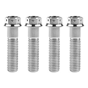 Wanyifa Titanium Flange Hex Head Bolt M8 15 20 25 30 35 40 45 50 55 60mm Screws Pack of 4 (M8x40mm, Silver)
