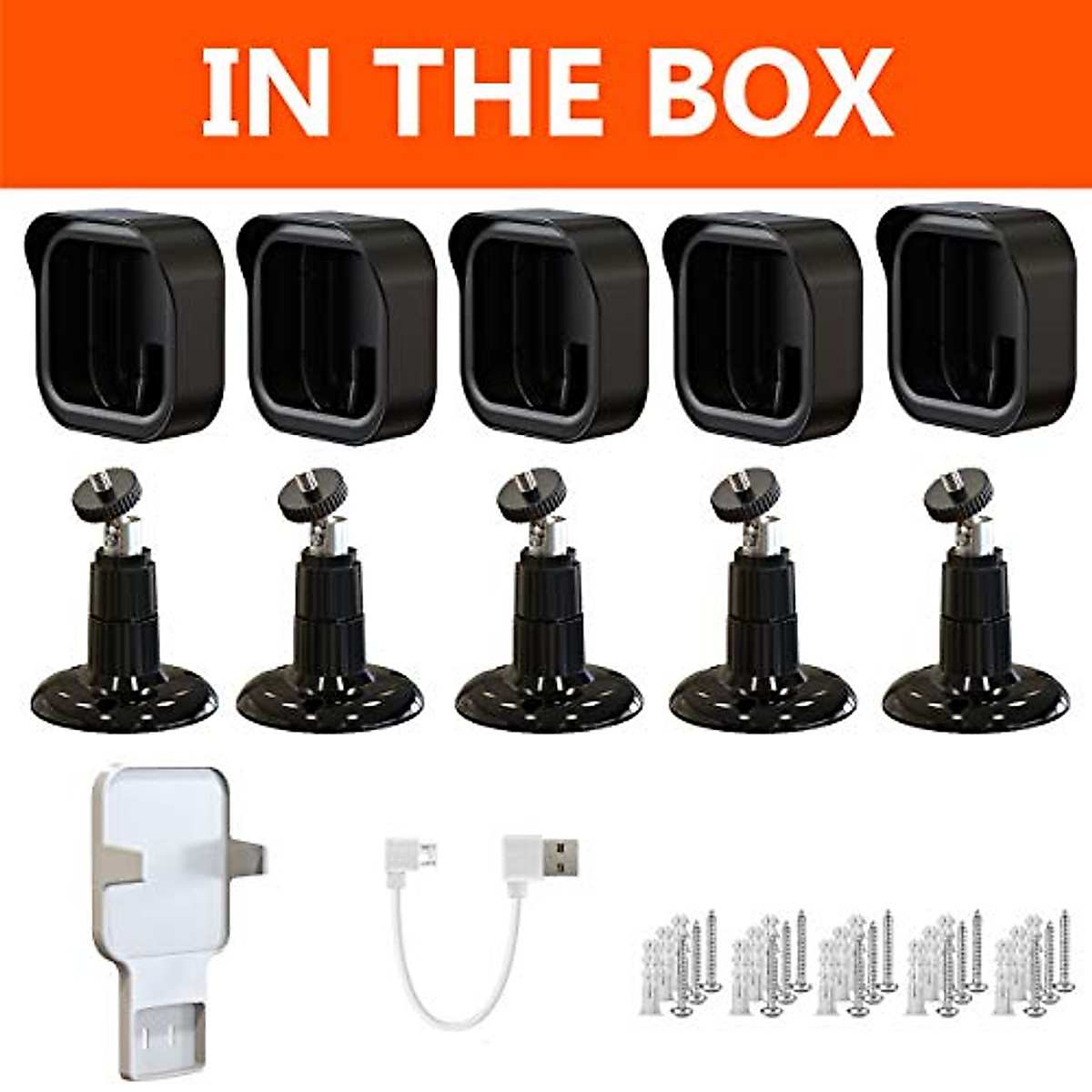 Blink Outdoor Wall Mount, Weatherproof Protective Cover and 360 Degree Adjustable Mount with Blink Sync Module 2 Outlet Mount for All-New Blink Outdoor Indoor Security Camera (Black, 5 Pack)