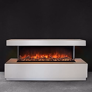 Modern Flames Landscape Pro Multi 80" Multi-Sided Built-in Electric Fireplace - Multi-Color Ember Bed - Ultra Natural Flame Appearance - Remote, App and Touch Control - LPM-8016
