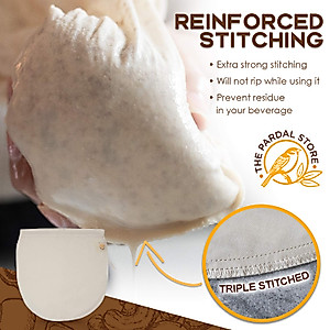 2023 NEW - 2 Pcs 14"x14" Nut Milk Bag - 100% Organic Unbleached Cotton Cheesecloth Bags/Food Strainer, Nut Milk Bag Reusable for Straining Oat Milk, Almond Milk, Cheese making, Celery Juice Nut Bag