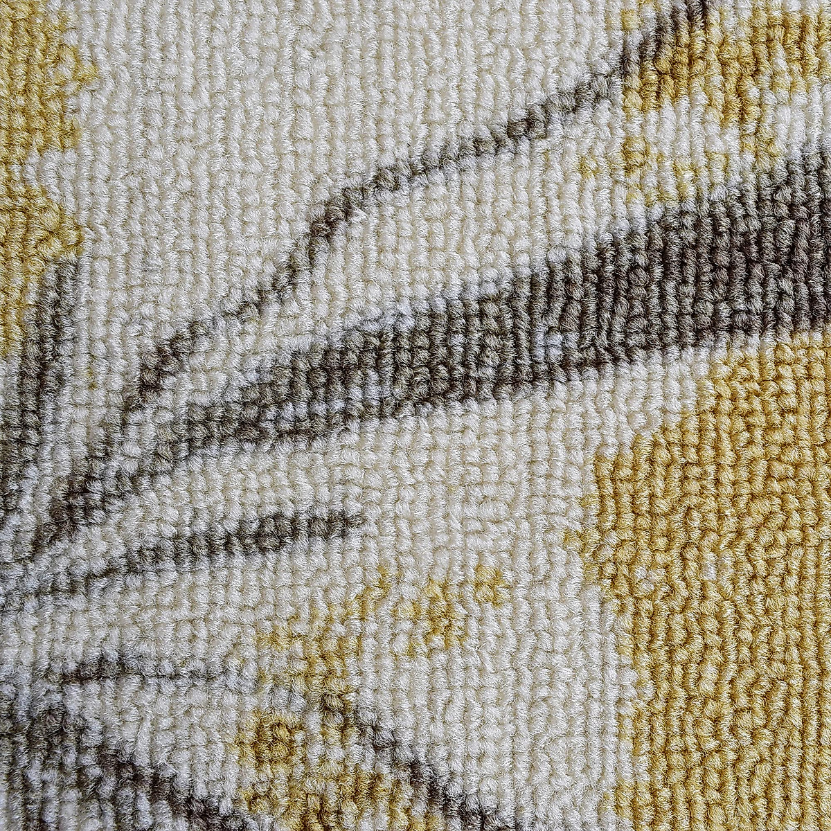 iCustomRug Decorative Kitchen or Bathroom Mat, Non-Skid, Luxurious Thick & Dense Pile, Machine Washable Interior Accent Mat 30" X 45" Blooming Flowers Yellow and Taupe