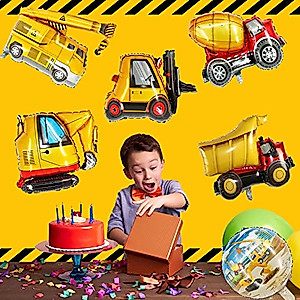 9 pcs Construction Balloons,Construction Birthday Party Supplies,Kids Birthday Party Favor Decorations Perfect for Your Dump Truck Party