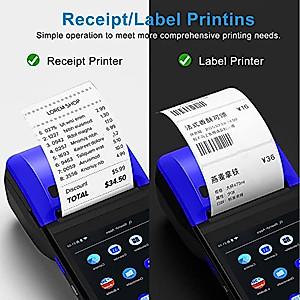 POS PDA Receipt Printer 58mm Thermal Printer with Android 8.0 OS 5.5" inch Touch Screen.Scan 1D/2D/QR barcodes. Support 4G:FDD-LTE,TD-LTE 3G: WCDMA 2G: GSM,GPRS Hot spot Bluetooth.3GB Ram +16GB ROM