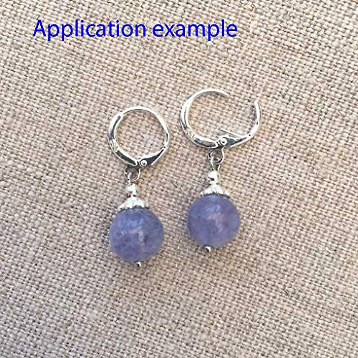 Adabele 100pcs Hypoallergenic Round Huggies Earring Hooks Leverback Earwire 14mm Long Sterling Silver Plated Brass Connector CF262-1