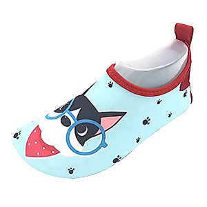 Children Thin and Breathable Swimming Shoes Water Park Cartoon Rubber Soled Beach Socks Shoes Shoes for 1 Year Old Girl (Light Blue, 18-24 Months)