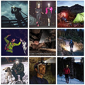 IKAAMA Headlamp, 2 Pack 1100 Lumen Super Bright Rechargeable LED Head Lamp with White Red Light, Motion Sensor 8 Modes Head Flashlight, IPX5 Waterproof Headlight for Outdoor Camping Running