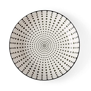 Signature Housewares Pad Print Set of 4 Assorted Dinner Bowls 8.5", 22oz, PP Gray