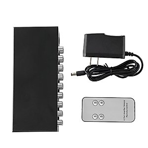 HONONJO AV SWITCHER 4 Way Converter Video Audio Selector for TV with Remote Control Video Switch Box （Electrical Volts: 110V）