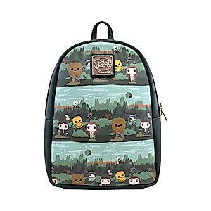 Loungefly: Star Wars - Hans Solo and Princess Leia in Endor Forrest, Mini Backpack, Amazon Exclusive, Multicolor, (STBK0237)