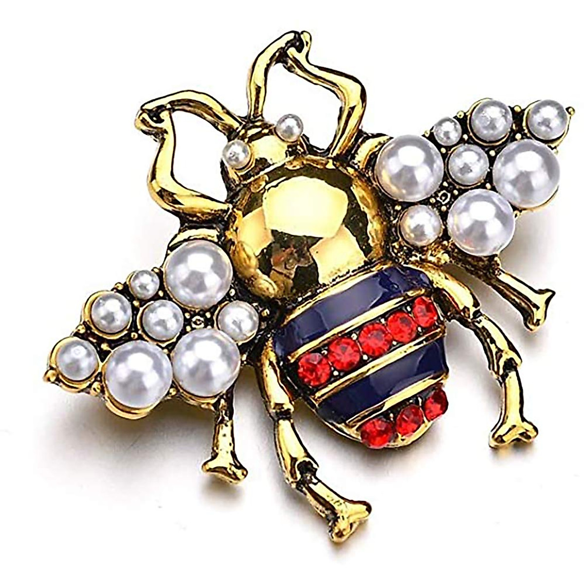 2 Pack Rhinestone Pearl Bee Brooch Pins Honey Bee Pendant/Brooch Fashion Crystal Insect Pins