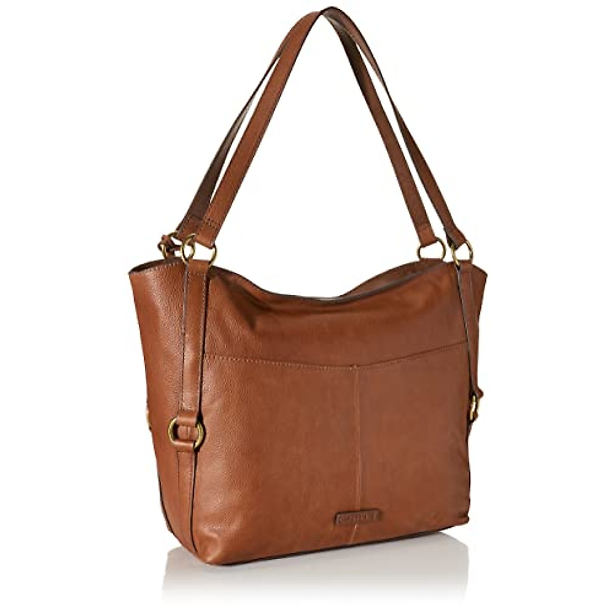 Fossil Women's Sam Leather Shopper Tote Purse Handbag, Brown