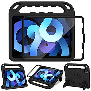 LTROP iPad Air 5/4 Case (2022/2020) & iPad Pro 11 Case (2021/2020/2018) - Built-in Screen Protector, Shockproof Handle Stand, Black