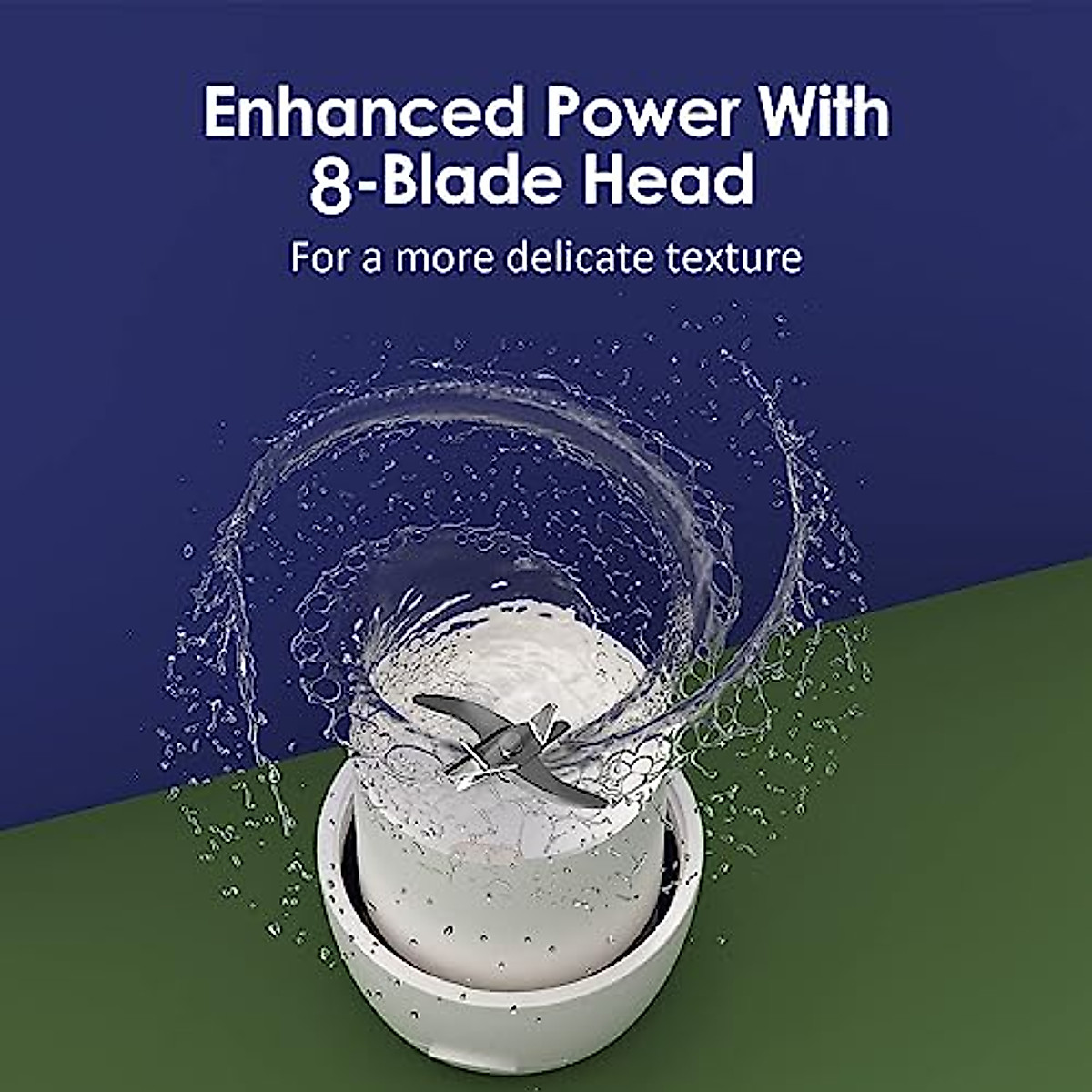 GREECHO Portable Blender, One-handed Drinking Mini Blender for Shakes and Smoothies, 12 oz Personal Blender with Rechargeable USB, Made with BPA-Free Material Juicer, Matte White