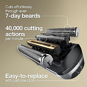 Braun Electric Shaver Head Replacement Part 92B Black, Compatible with Series 9 Electric Razors for Men