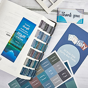 Earthy Blue Bible Tabs for Women and Men, Large Print Laminated Bible Tabs, Easy to Read, Easy to Apply, Bible Journaling Tabs