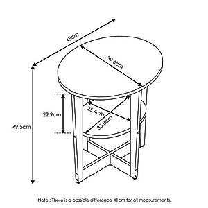 Furinno JAYA End Table, One, Walnut