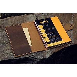 Personalized vintage rhodia leather cover distressed leather cover for rhodia wirebound meeting notebook A5+ NRA5P05S