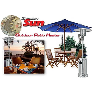 Garden Sun GS4400SS Floor Standing 41,000 BTU Propane Powered Patio Heater With Push Button Ignition, Stainless Steel