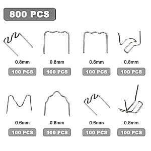 1300PCS Hot Staples Welding Rods Bumper Repair Welding Wire for Repair Machine Car Bumpers Dashboards Lamp Holders Plastics Rings Daily Plastics Supplies 0.8 0.6 mm with Storage Box