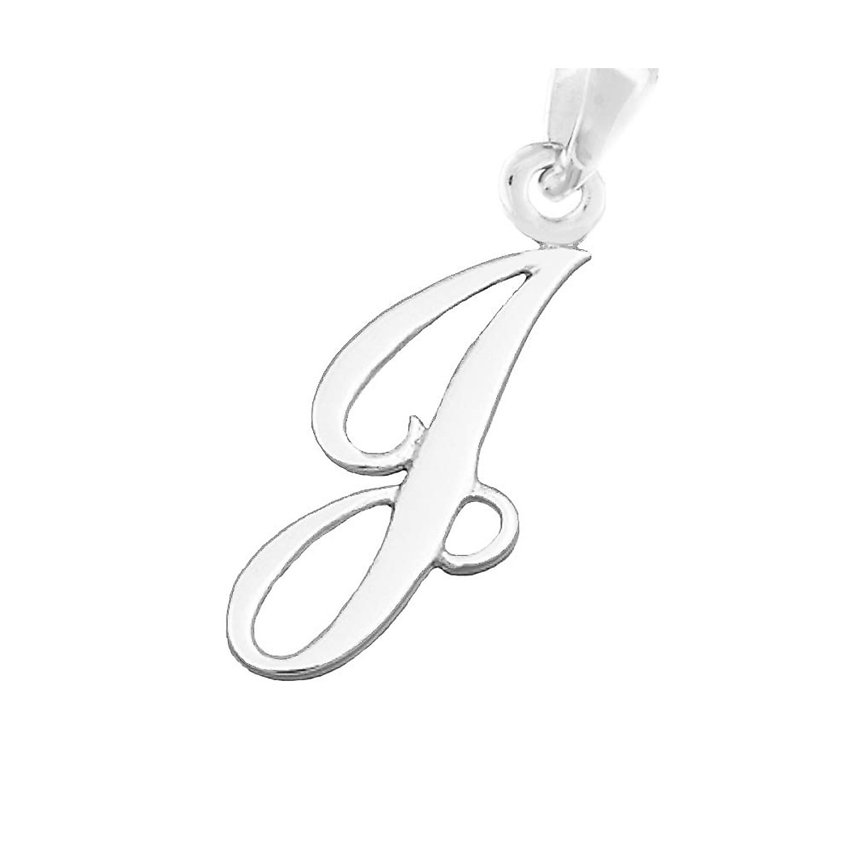 CloseoutWarehouse Sterling Silver Letter J Classic Script Initial Pendant (Letters A-Z Available)
